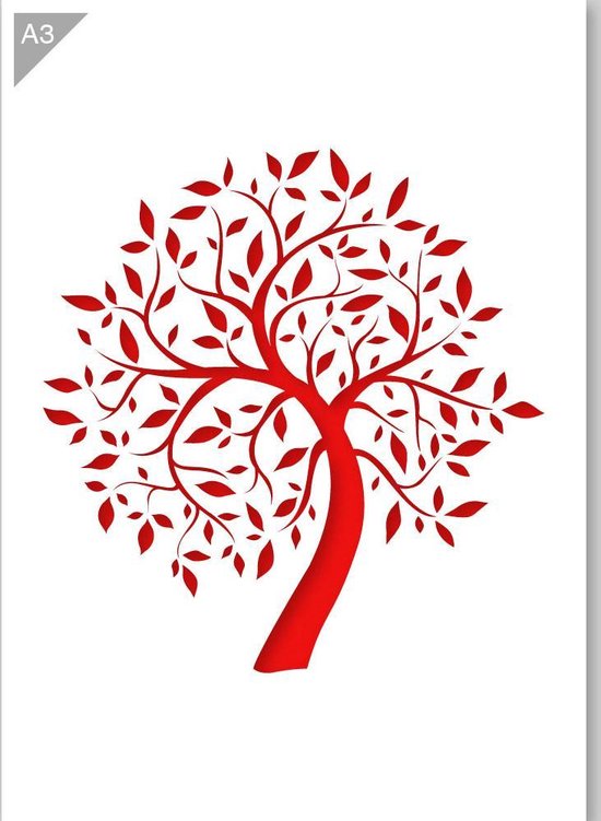 Boom sjabloon - Kartonnen A3 stencil - Kindvriendelijk sjabloon ...