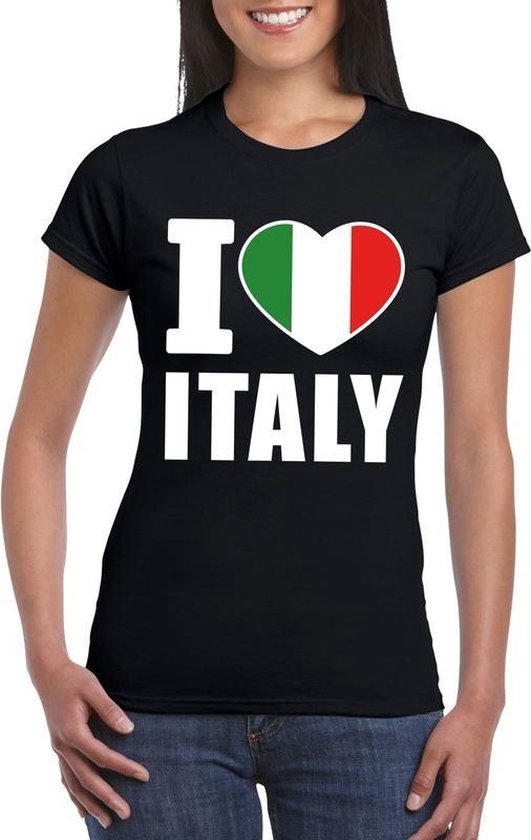 Zwart I love Italy supporter shirt dames - Italie t-shirt dames L | bol