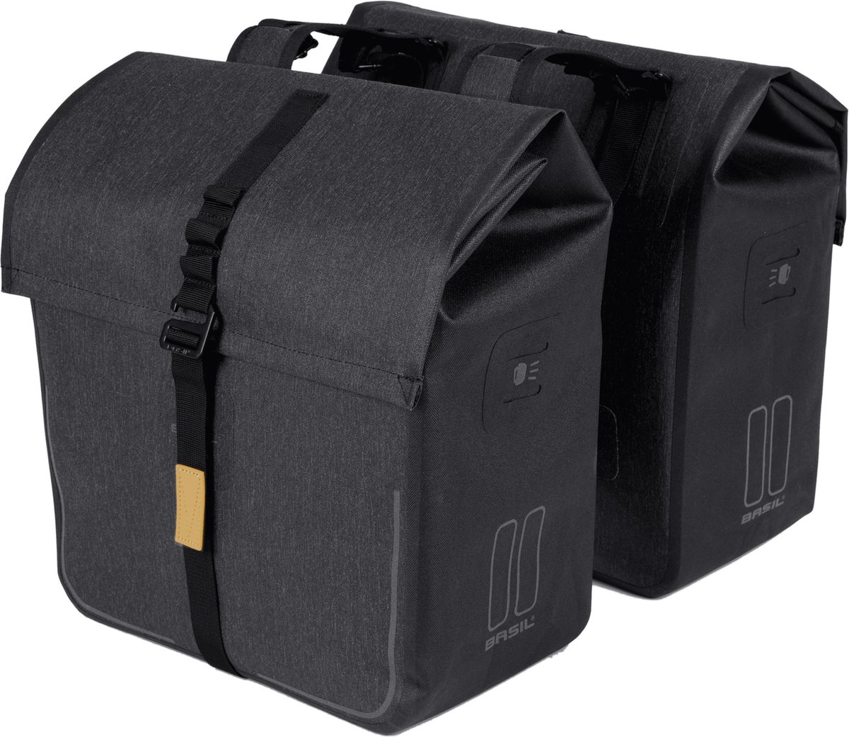 Basil Urban Dry Dubbele fietstas - Grijs - 50 Liter | bol