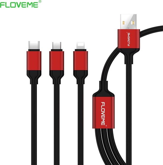 USB-3 in 1 cable Micro-Usb, Usb-C, Apple | bol