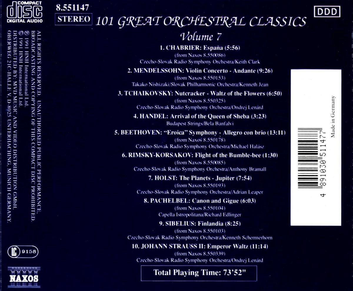 Various Artists - 101 Great Orchestral Classics Volume 7 (CD), Czecho ...