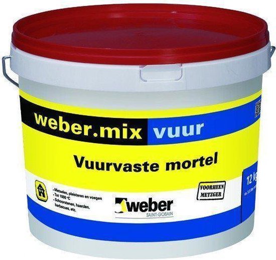 Weber.mix vuur - Vuurvaste mortel emmer 12 kg | bol