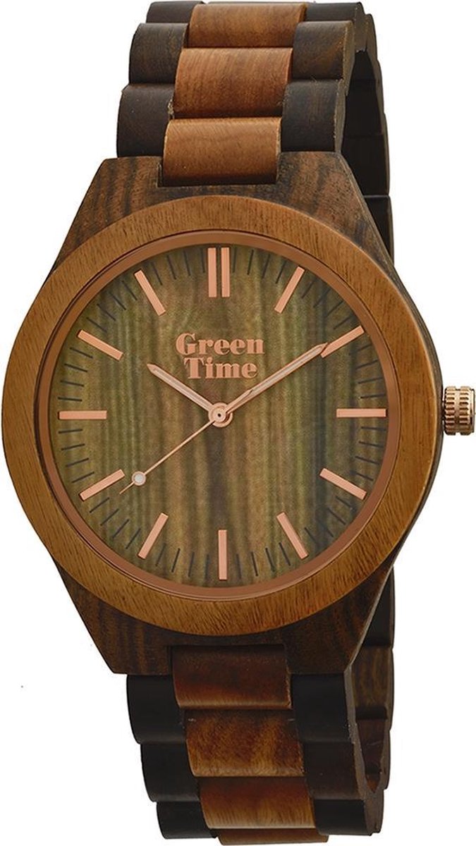 GreenTime Basic ZW021L Houten horloge voor heren / dames | bol.com