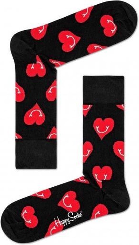 Happy Socks Smiley Heart Sock - unisex sokken - Unisex - Maat: 36 - 40 ...