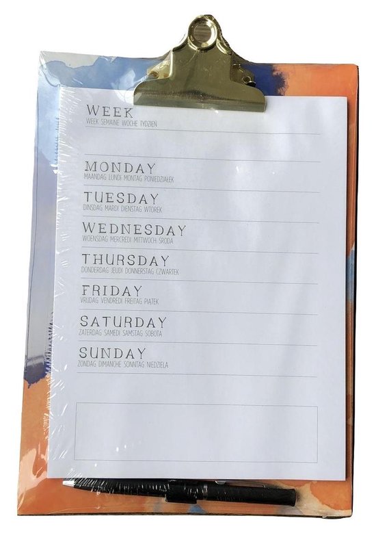 Clipboard week planner inclusief pen - 27x19cm | bol.com