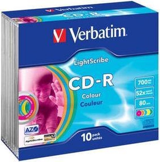 Verbatim Lightscribe Colour V1.2 - 10 x CD-R - 700 MB ( 80min ) 52x ...