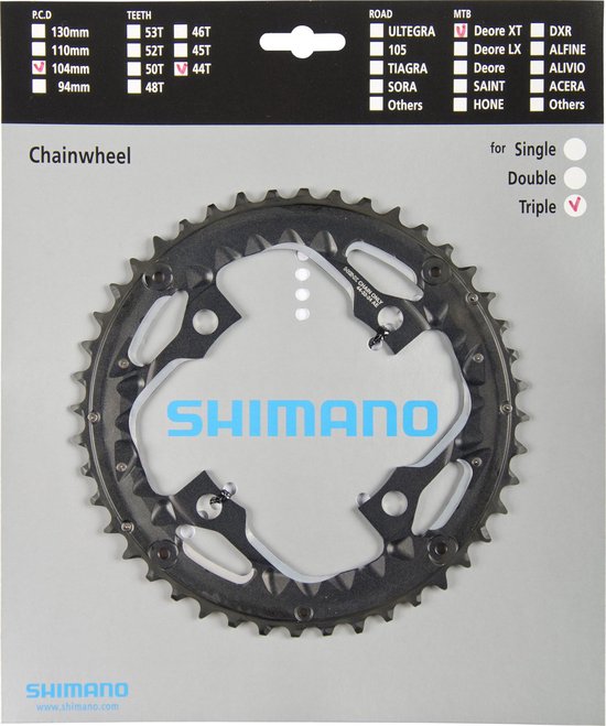 Kettingblad 44T Shimano Deore XT FC-T781 44T-AE - Kettingrand | bol