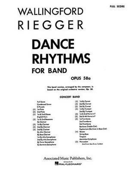 Dance Rhythms for Band, Op. 58, Wallingford Riegger | 9781480345737 ...