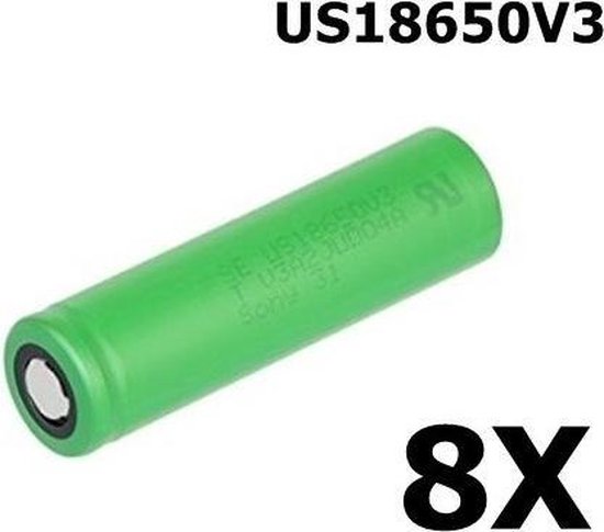 8 Stuks, Type - Flat Top - Sony Konion US18650V3 2250mAh 18650 3.7V 10A Oplaadbaar | bol