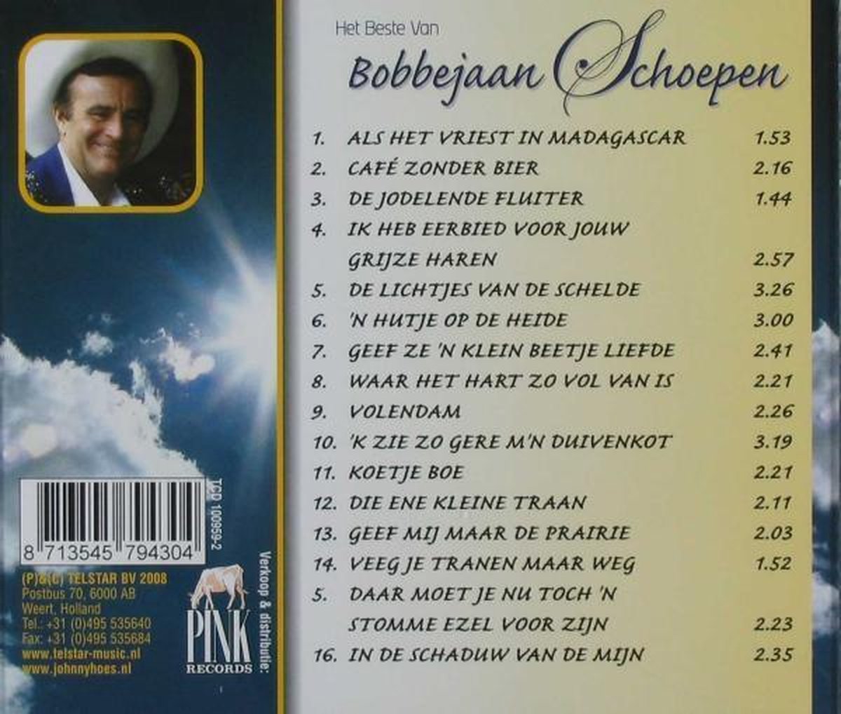 Schoepen Bobbejaan - Beste Van, Bobbejaan Schoepen | CD (album ...