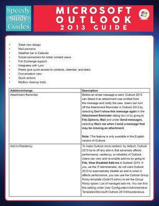 Microsoft Outlook 2013 Guide (Speedy Study Guide) | 9781632871879 ...