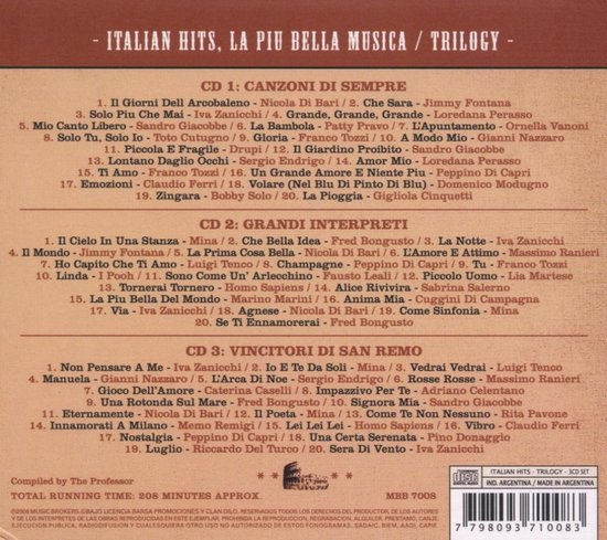 Italian Hits Trilogy, Various | CD (album) | Muziek | bol