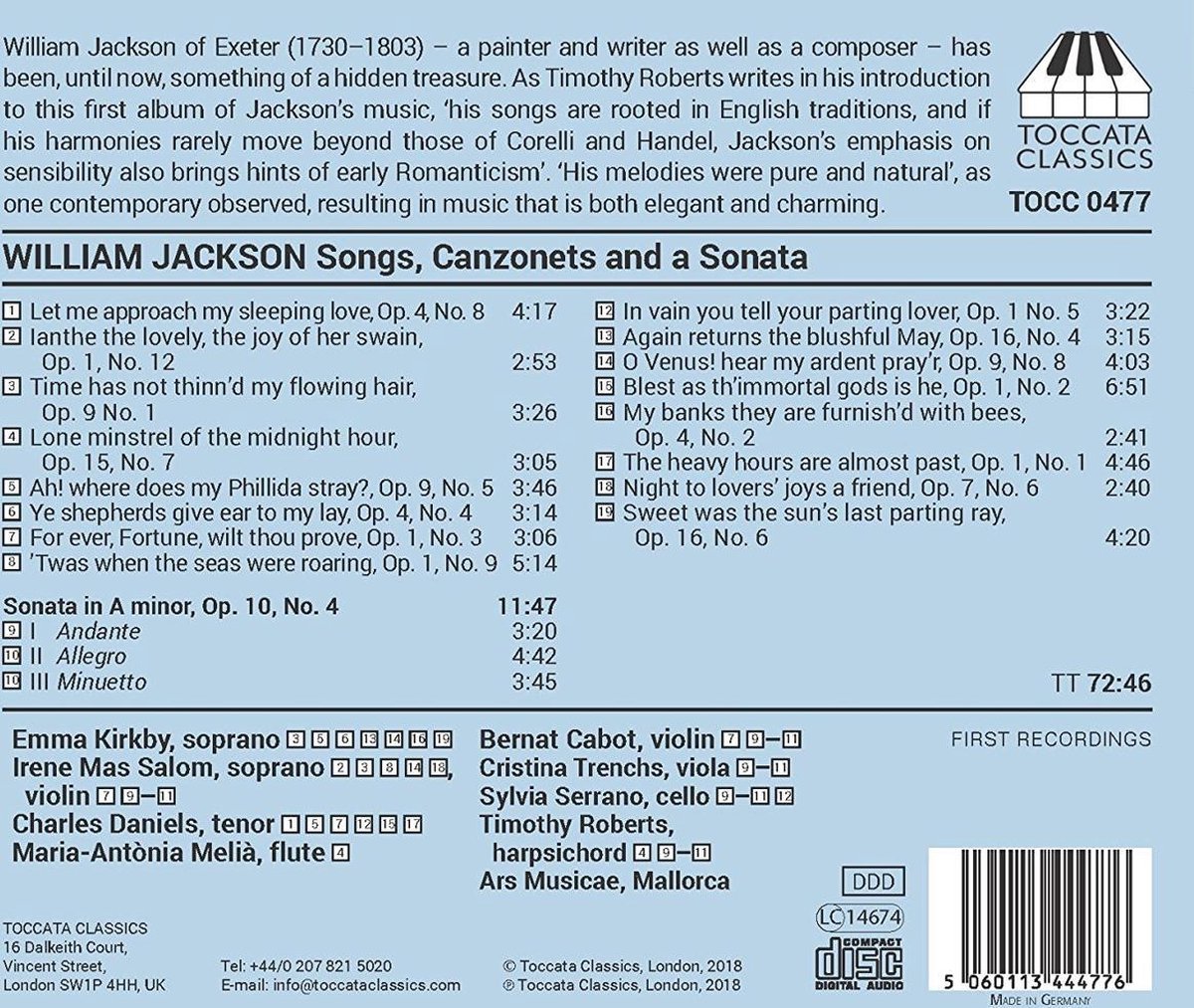 Emma Kirkby, Irene Mas Salom, Charles Daniels & Others - Songs ...