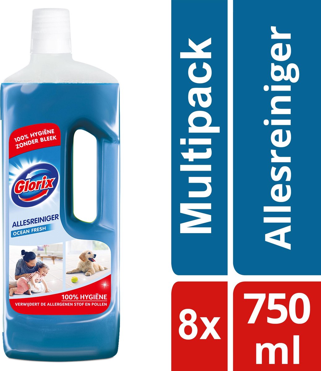 Glorix Ocean - 750 ml - Allesreiniger - 8 stuks - Voordeelverpakking ...