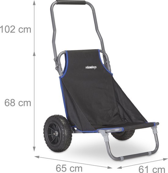 bol.com | relaxdays Strandstoel met wielen - strandkar - beach trolley ...