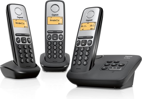 Gigaset A130A - Trio DECT telefoon met antwoordapparaat - Zwart | bol.com