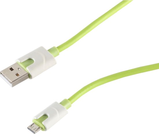USB Micro B naar USB-A kabel - USB2.0 - tot 2A / groen - 2 meter | bol.com