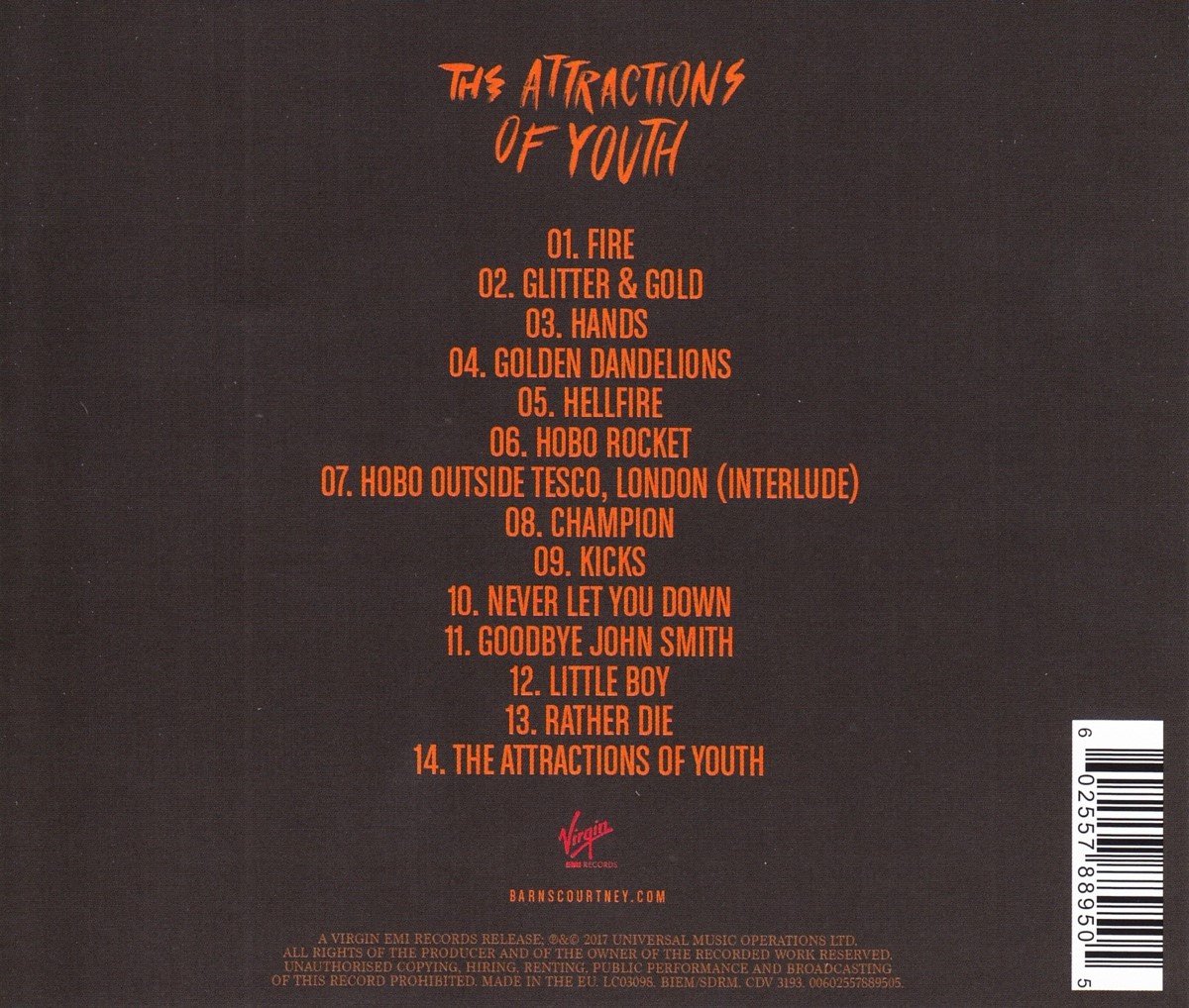 Barns Courtney - Attractions Of Youth (CD), Barns Courtney | CD (album ...