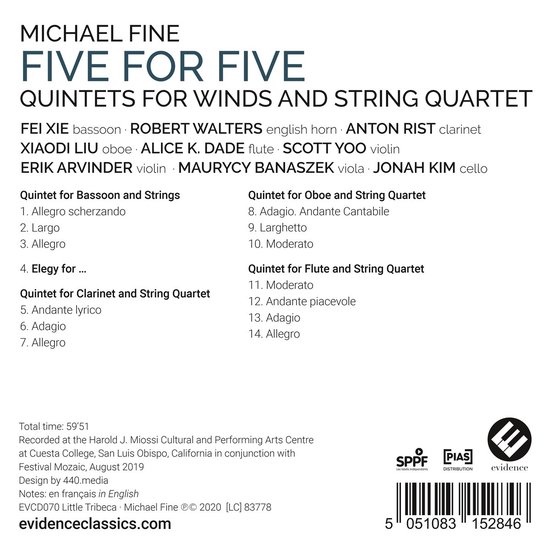 Fei Xie Robert Walters Anton Rist X - Five For Five Chamber Music By ...