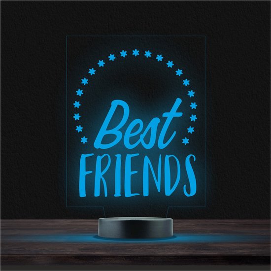 Led Lamp Met Gravering - RGB 7 Kleuren - Best Friends | bol.com