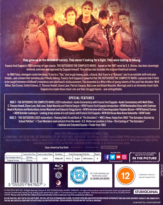 Outsiders - The Complete Novel (Blu-ray), Onbekend | Dvd's | bol.com