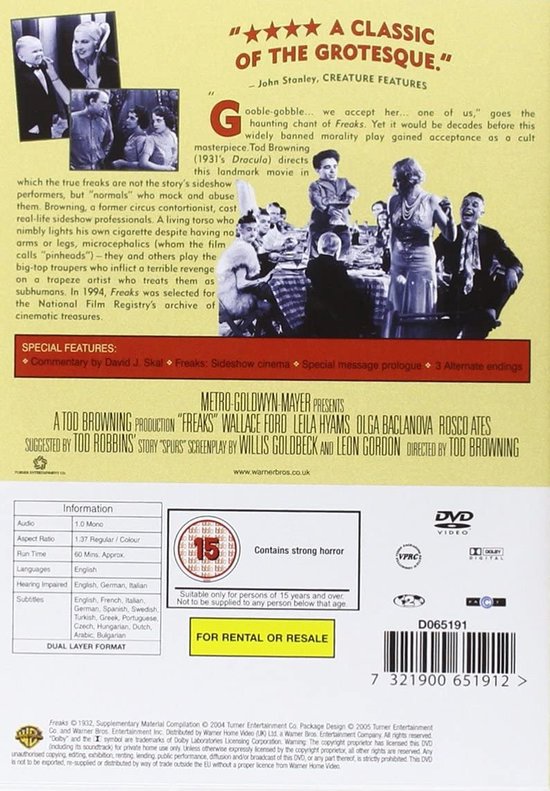 Freaks (Dvd), Wallace Ford | Dvd's | bol