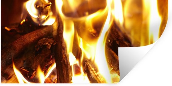 Muurstickers - Sticker Folie - Een open haard met vuur - 80x40 cm ...