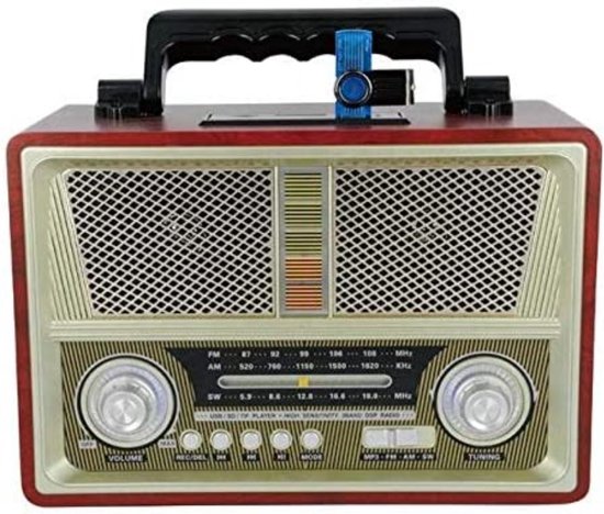 Retro Design Radio- Bluetooth speaker- USB SD-TF ingang - Vintage | bol.com