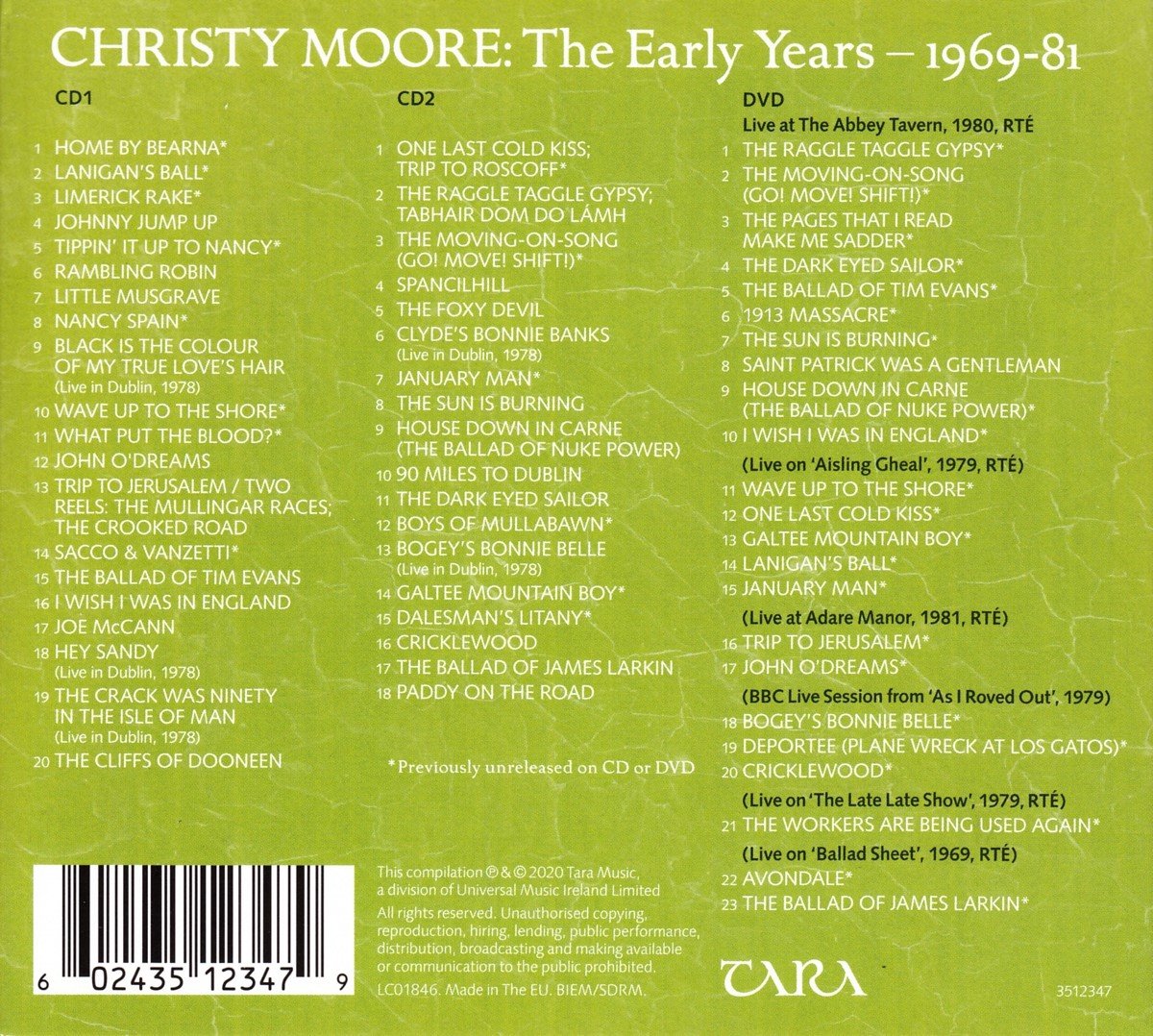 Christy Moore - The Early Years: 1969 - 81 (CD) (Limited Edition), Christy Moore | CD... | bol.com