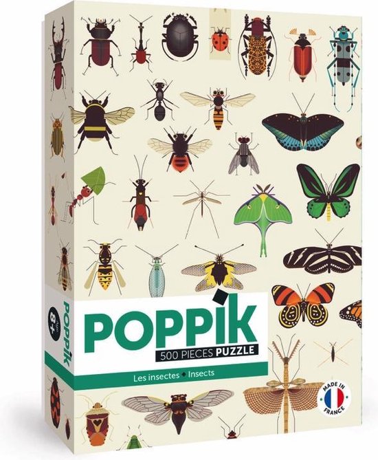 Poppik Puzzel - Insecten - 500 stukjes - retro style - educatief | bol.com