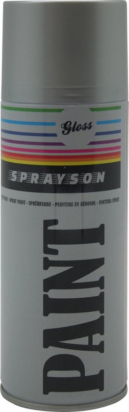 Sprayson Verf Spuitbus - Spuitlak - Zilver - 400 ml. - 12 stuks | bol.com