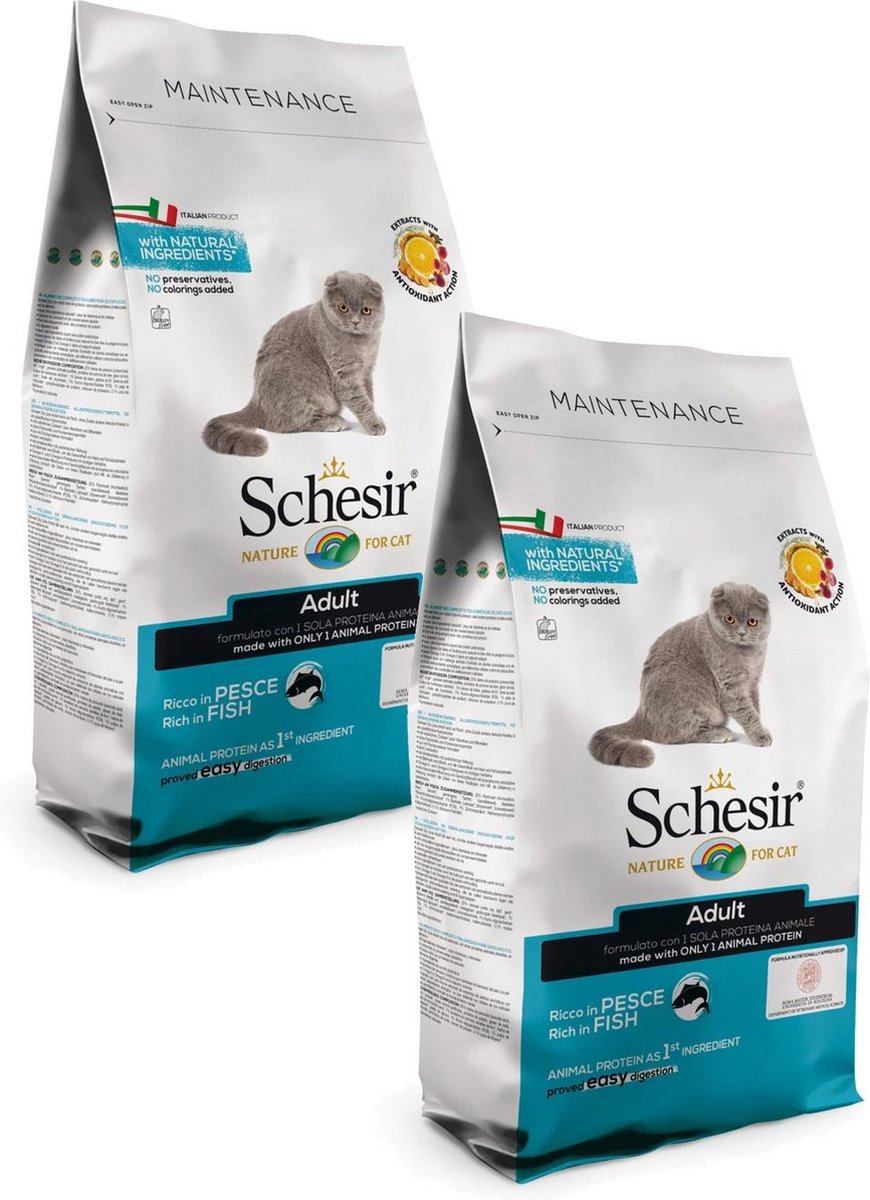 Schesir Cat Dry Maintenance Vis - Kattenvoer - 2 x 1.5 kg | bol