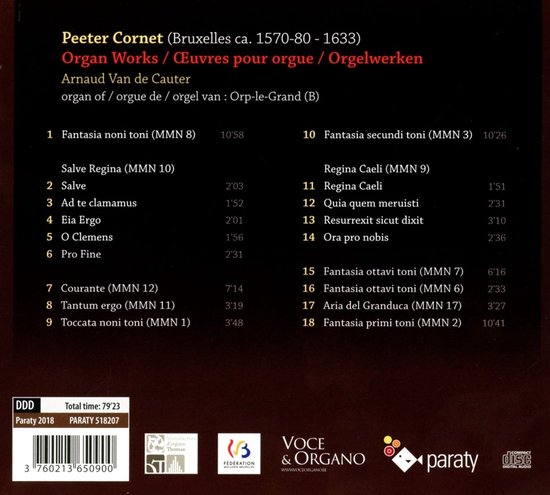 Arnaud Van De Cauter - Organ Works By Peeter Cornet (CD), Arnaud van de ...