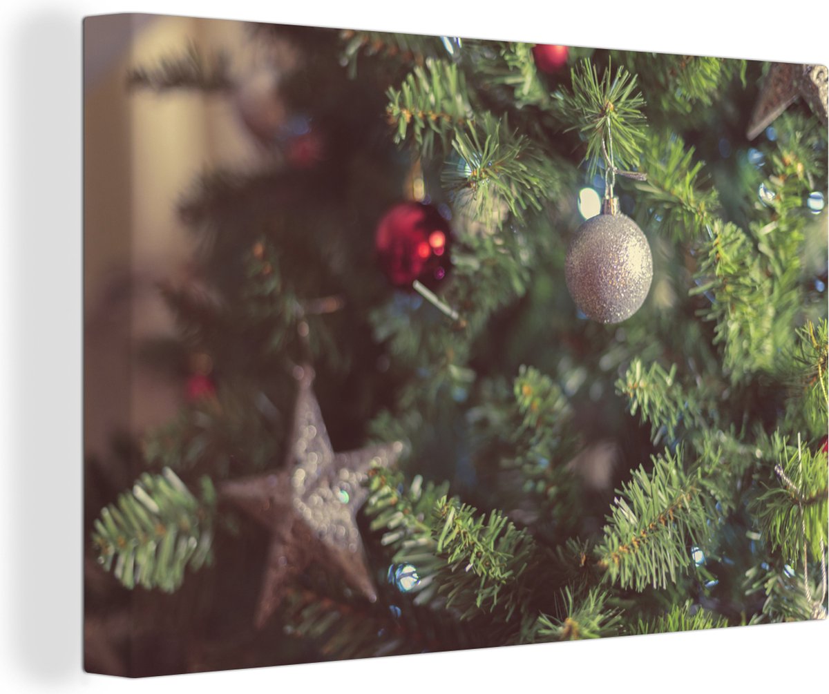 Tableau sur toile Sapin de Noël décoré de près - 150x100 cm ...