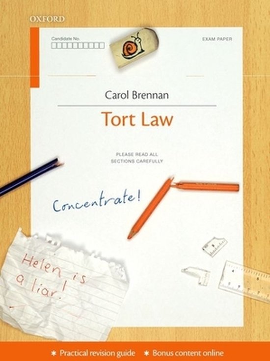 Tort Law Concentrate | 9780199595020 | Carol Brennan | Boeken | bol Tort Law Concentrate | 9780199595020 | Carol Brennan | Boeken | bol