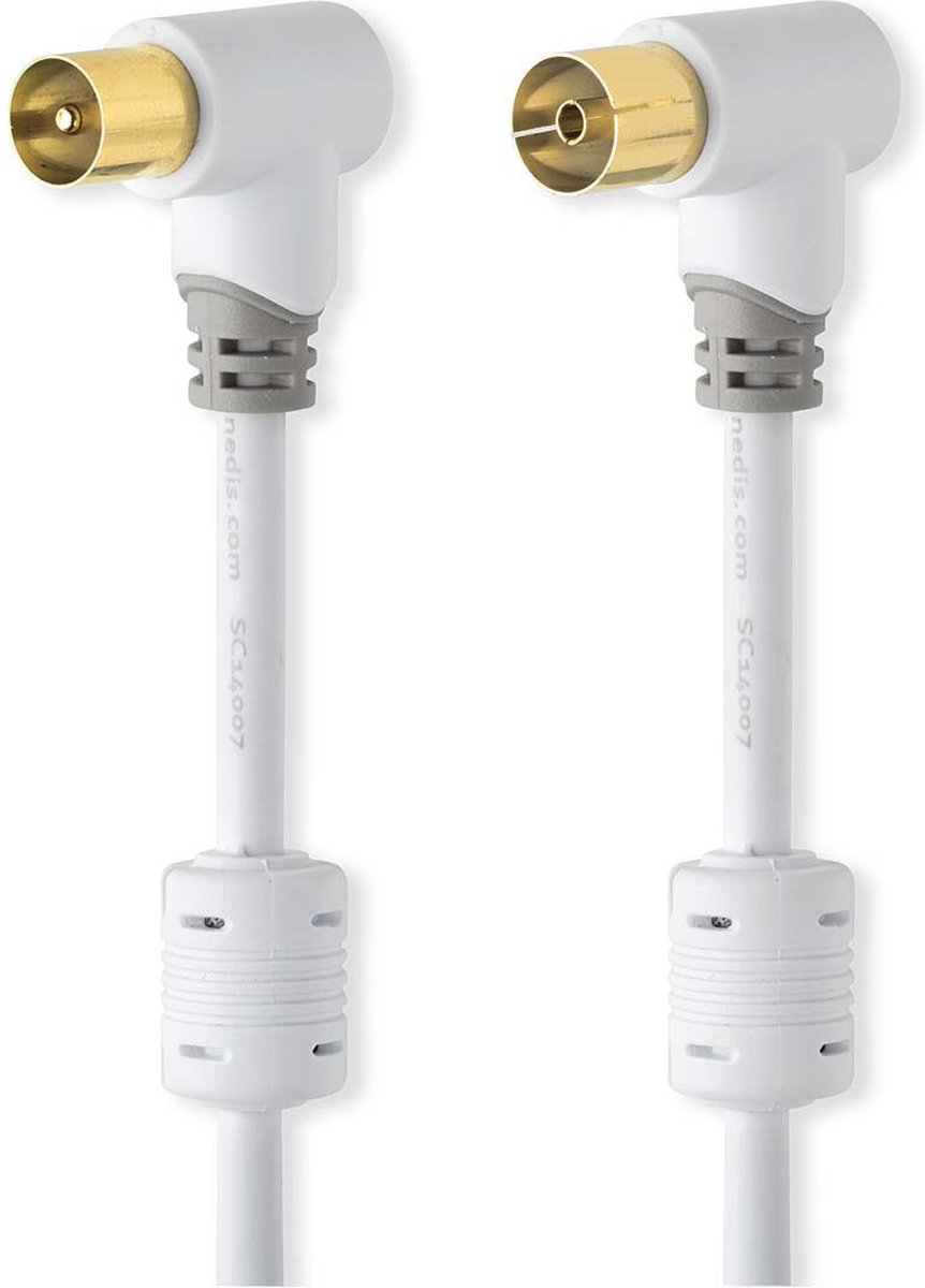 Nedis Coaxkabel | IEC (Coax) Male | IEC (Coax) Female | Verguld | 100 ...