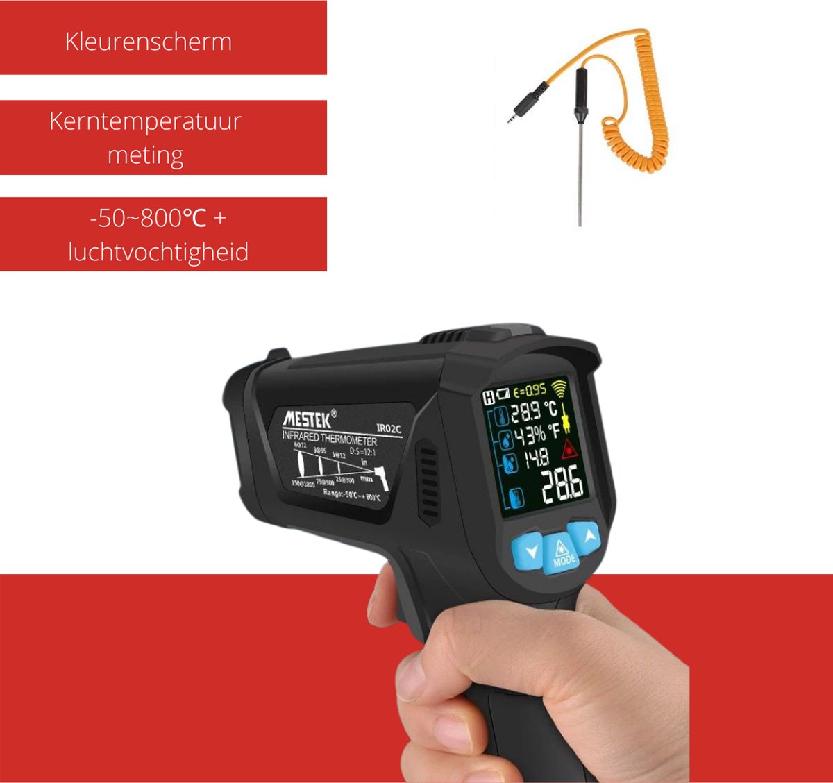 Professionele Pyrometer - Warmte Meter - Temperatuurmeter - Hygrometer ...