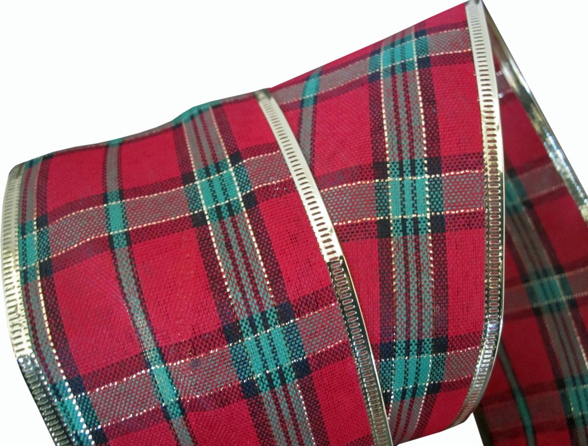 Ruban de Noël avec fil de fer | Ruban à carreaux double face Vichy ...