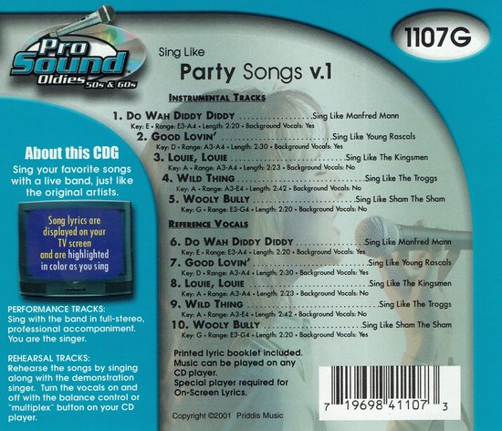 Party Songs [Priddis], Karaoke | CD (album) | Muziek | bol