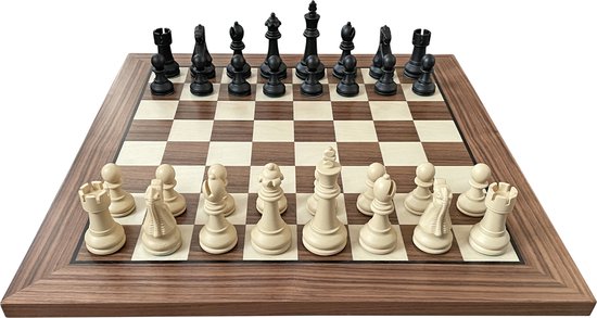 Handgemaakte houten schaakbord met schaakstukken - Luxe uitgave - Hoge ...