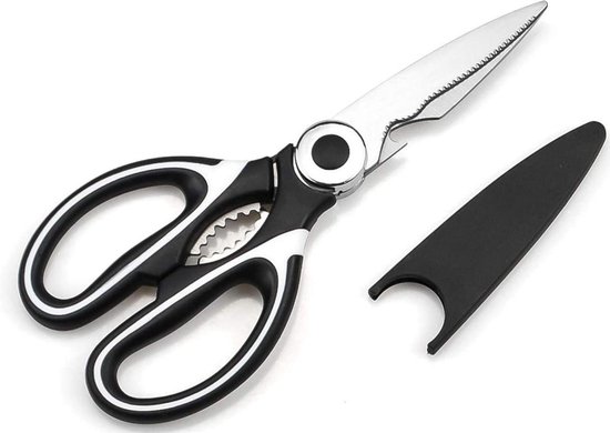 Keukenschaar - Multifunctionele schaar - RVS - Zwart | bol