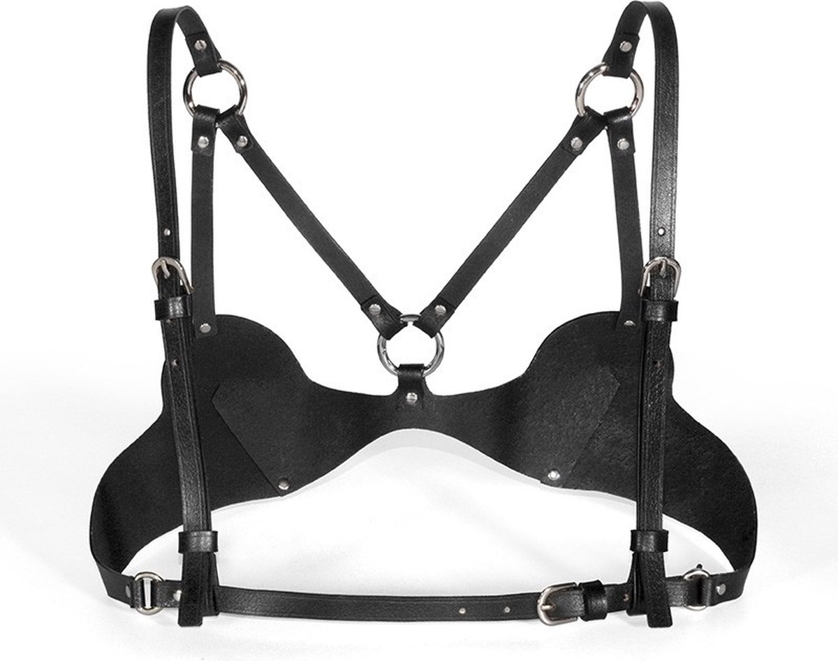 Nooitmeersaai - Harnas Vrouw - Leer - Bondage BH - Zwart - BDSM ...