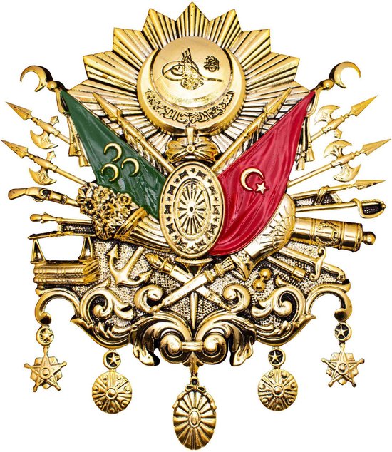 Ottomaanse Rijk embleem. Gouden blad Ottomaanse Rijk embleem geïsoleerd ...