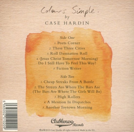 Case Hardin - Colours Simple (CD), Case Hardin | Muziek | bol