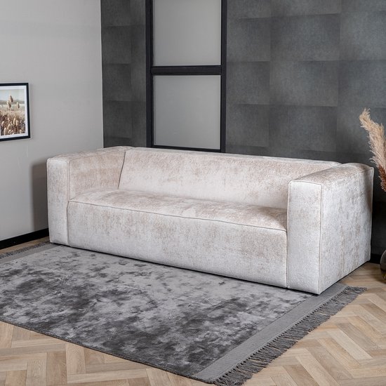 Bronx71® 3-zits bank Memphis stof chenille wit/beige | bol