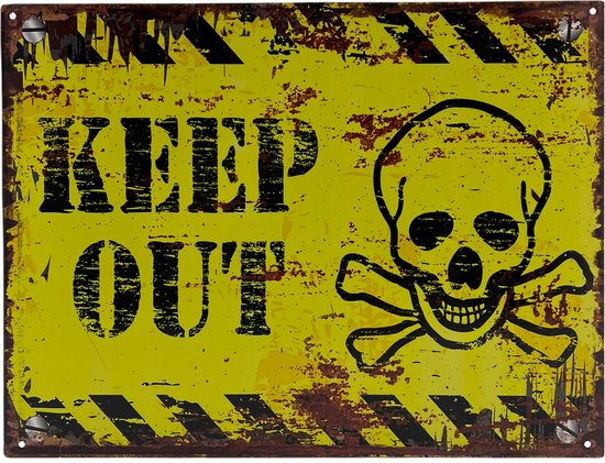 Metalen wandbord - Metal Sign - Keep Out - 33 x 25 cm | bol