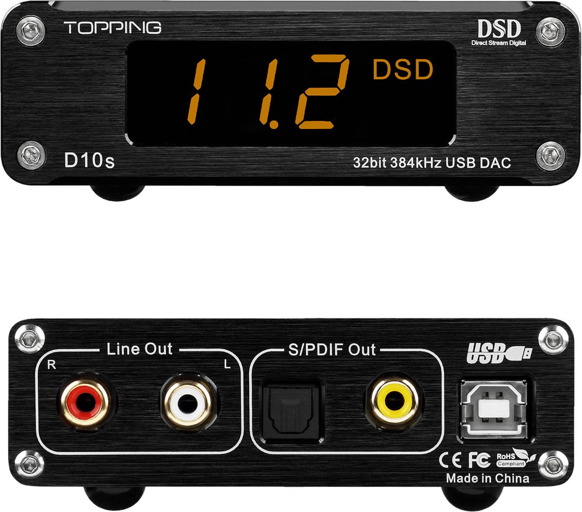 Topping D10S USB Convertisseur analogique-digital ES9038Q2M DSD256 ...