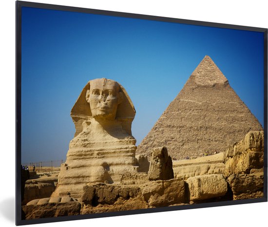 Fotolijst incl. Poster - Grote sfinx van Gizeh en de piramide van ...