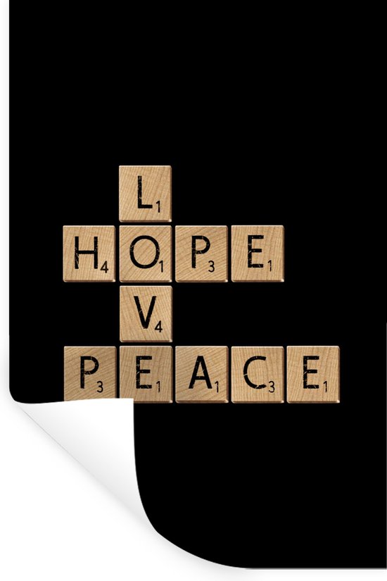 Muursticker Scrabble quotes - Scrabble quote Love, Hope, Peace opzwarte ...