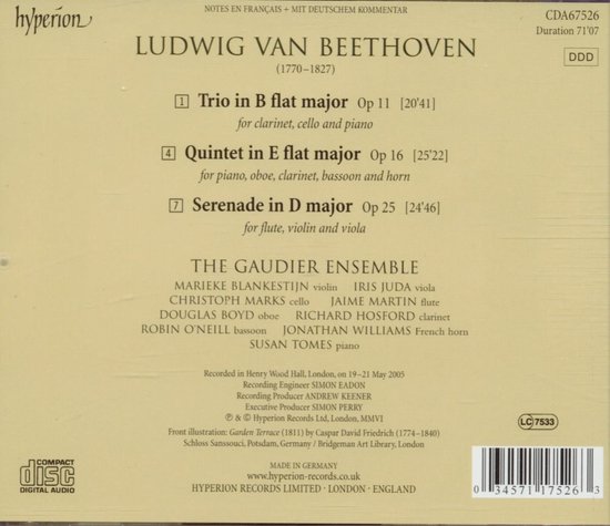 Gaudier Ensemble - Wind Quintet Op.16/Serenade Op.25/T (CD), Gaudier ...